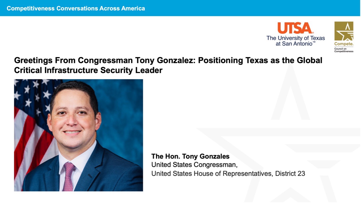 Greetings From Congressman Tony Gonzalez: Positioning Texas as the ...